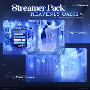 Heavenly Oasis Stream Pack - Animated Celestial Twitch Overlay | Day ...