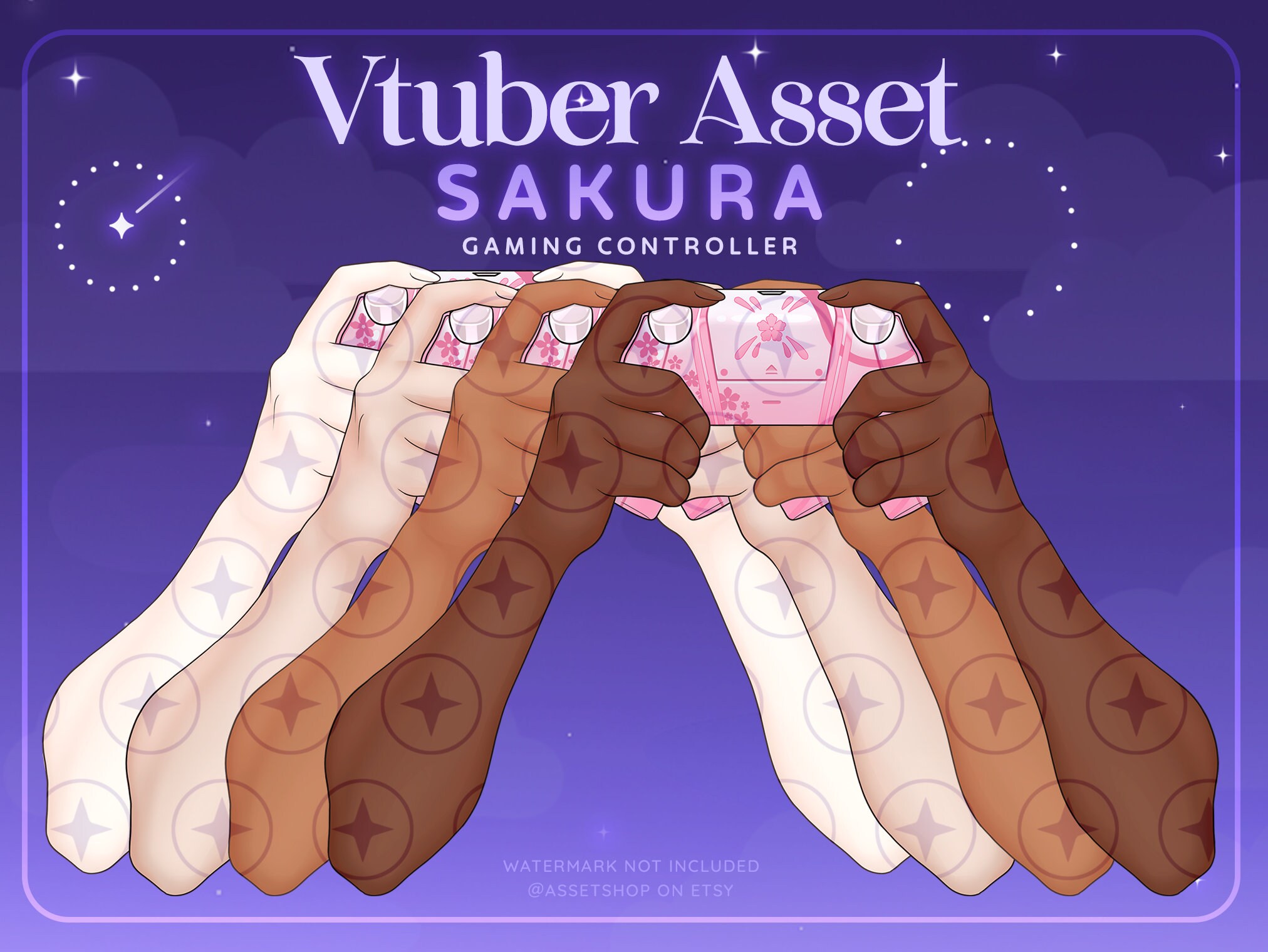 Cute Kawaii Sakura Vtuber Controller Asset | Twitch Streamer Gaming ...