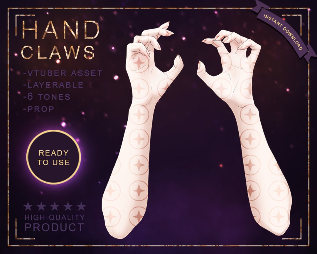 Vtuber Claw Hands Claws Prop Overlay Action Anime - Etsy Australia