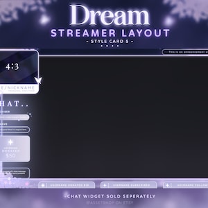 Dream Twitch Streamer Pack - Customizable | Overlay | Purple | Butterfly Forest Aesthetic ...