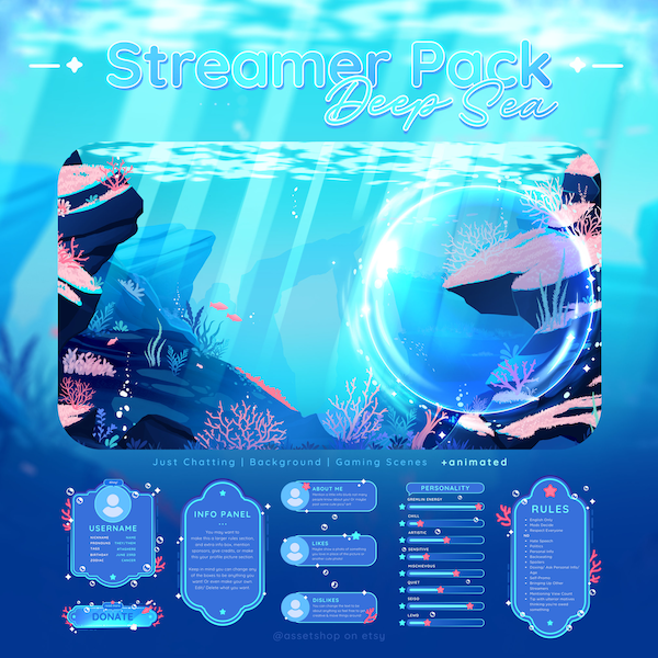 Sea Vtuber Overlay - Etsy