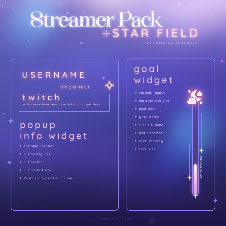 Star Field Stream Pack - Cosmic Themed Twitch Overlay | Celestial ...