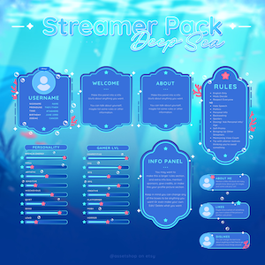 Deep Sea Stream Pack - Ocean Themed Twitch Overlay | Animated Scenes ...