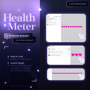 Health Meter Widget - for Twitch & Youtube | Customizable Health Bar ...