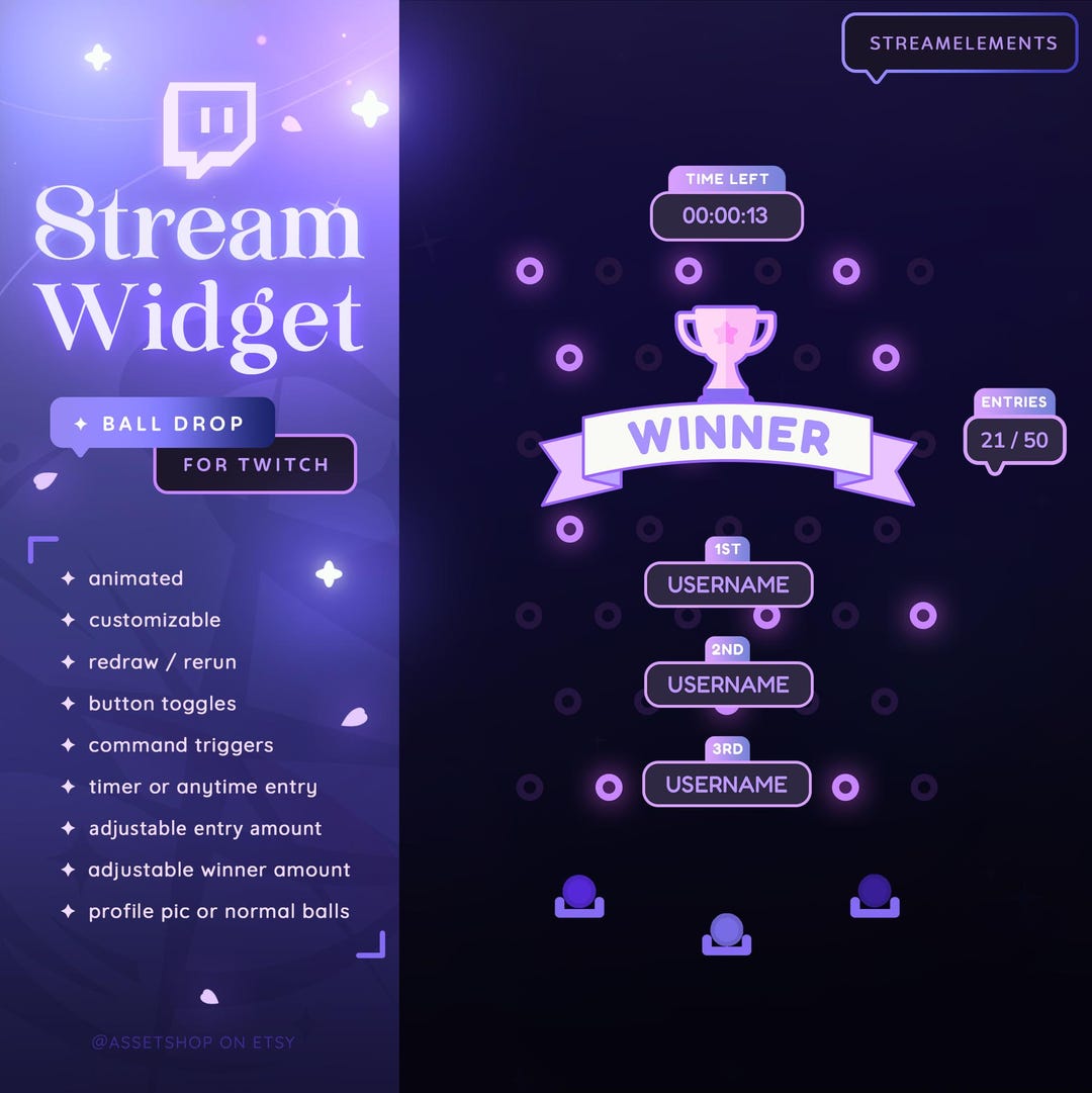 Ball Drop Raffle Widget - Custom Giveaway Tool Twitch | Plinko ...