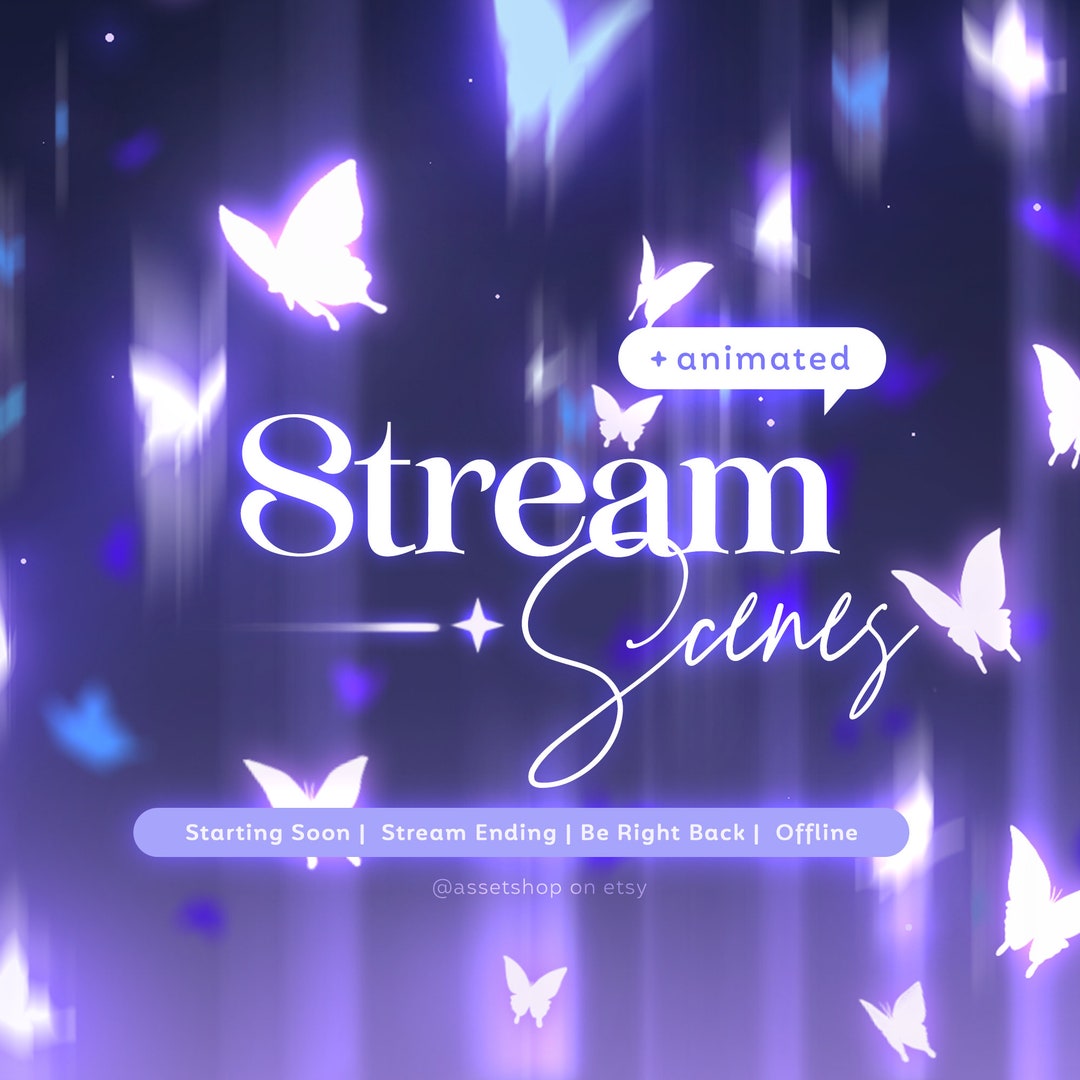 Butterfly Stream Scenes - Purple Glowing Intermission | Dark ...