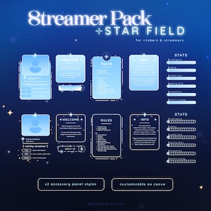 Star Field Stream Pack - Light Blue | Cosmic Twitch Overlay | Animated ...