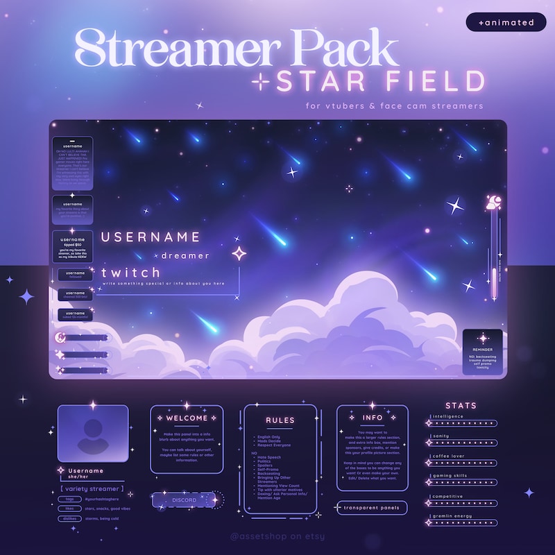 Star Field Twitch Overlay - Etsy