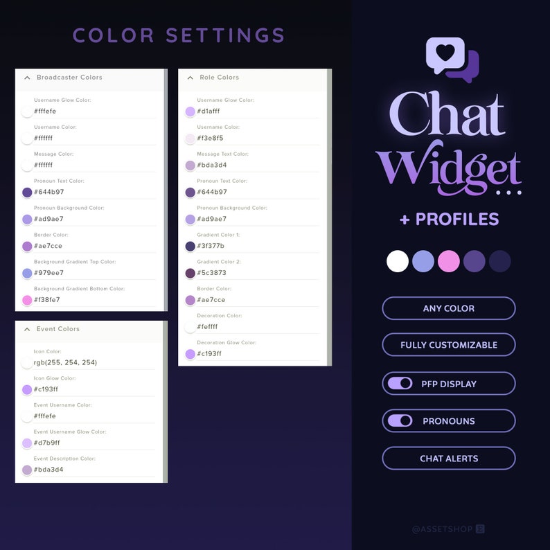 Profile Display Chat Widget - Twitch Stream Chatboxes | Customizable ...