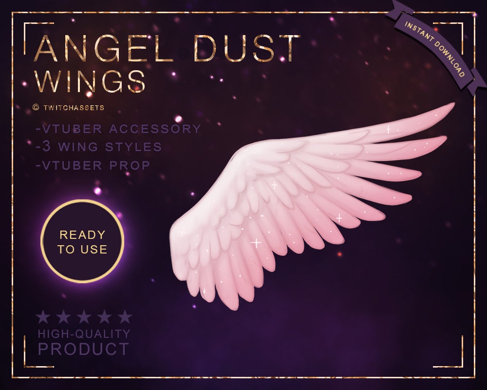 Angel Dust Wings Vtuber Accessory Prop Stars - Etsy Australia