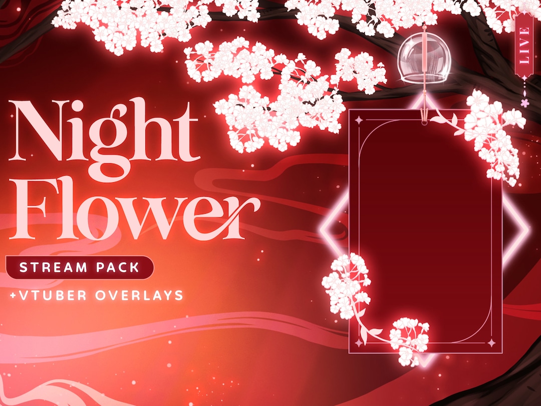 Night Flower Overlay Set - Red | Twitch Stream Overlay | Fire Theme ...