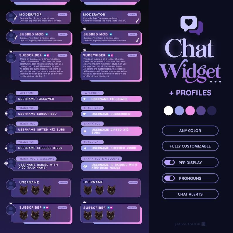 Profile Display Chat Widget - Twitch Stream Chatboxes | Customizable ...