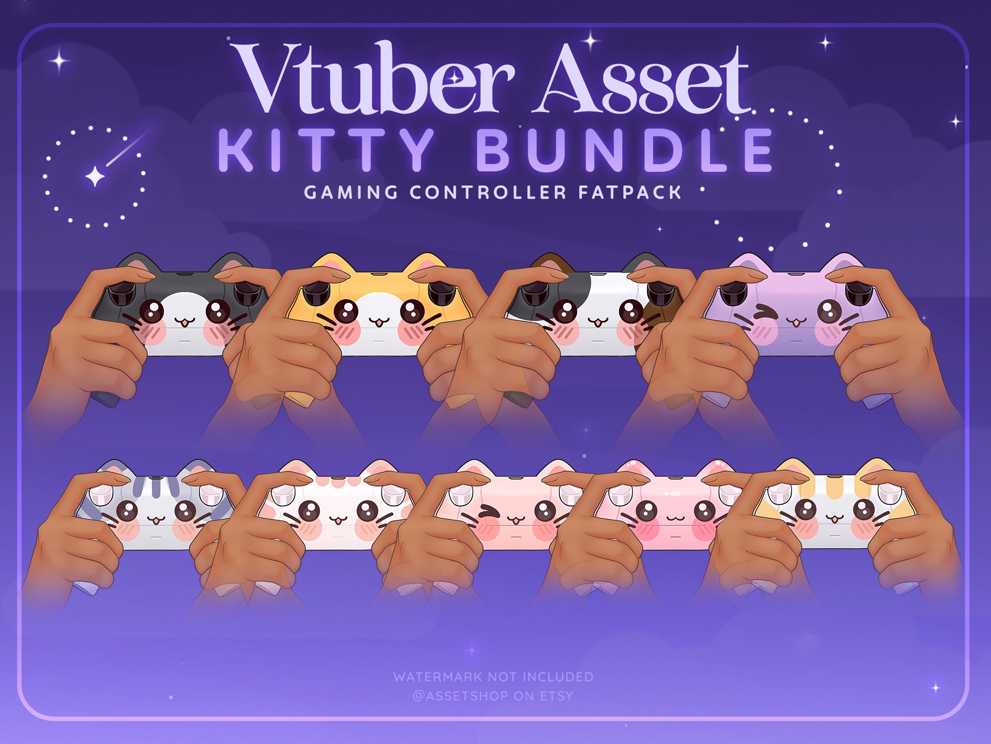 Vtuber Kitty Controller Bundle | Cat Controller | Gaming Asset Prop ...