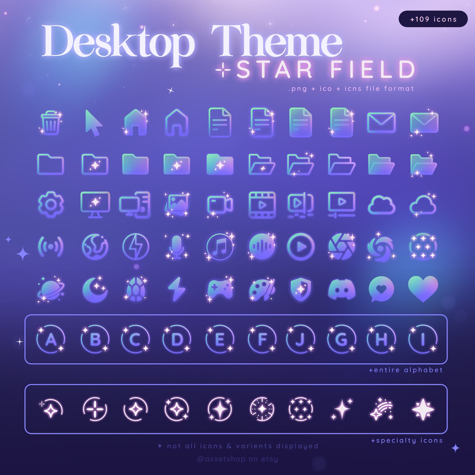 4k Star Field Desktop Theme Cosmic Wallpaper 109 Icons Celestial Space ...