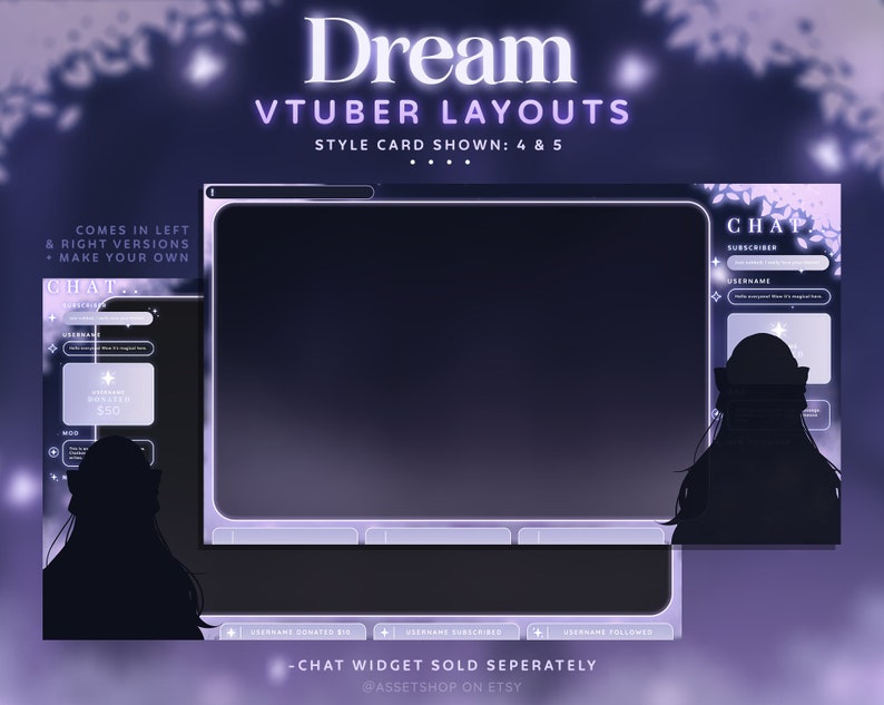 Dream Twitch Streamer Pack - Customizable | Overlay | Purple ...