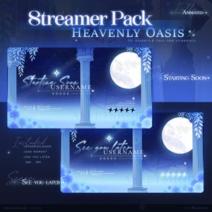 Heavenly Oasis Stream Pack - Animated Celestial Twitch Overlay | Day ...