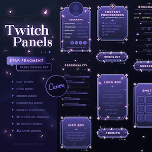 Star Fragment Twitch Stream Panels - Custom Canva | Star Field | Glowing Shattered Glass ...