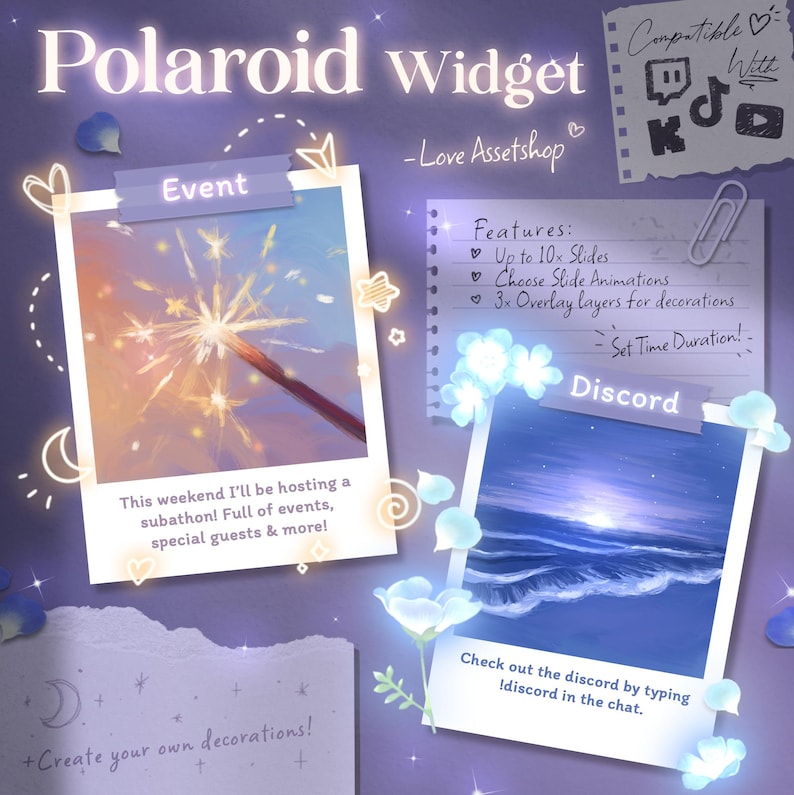 Polaroid Rotator / Popup Alerts— for Twitch Youtube Kick Tiktok | 10x ...