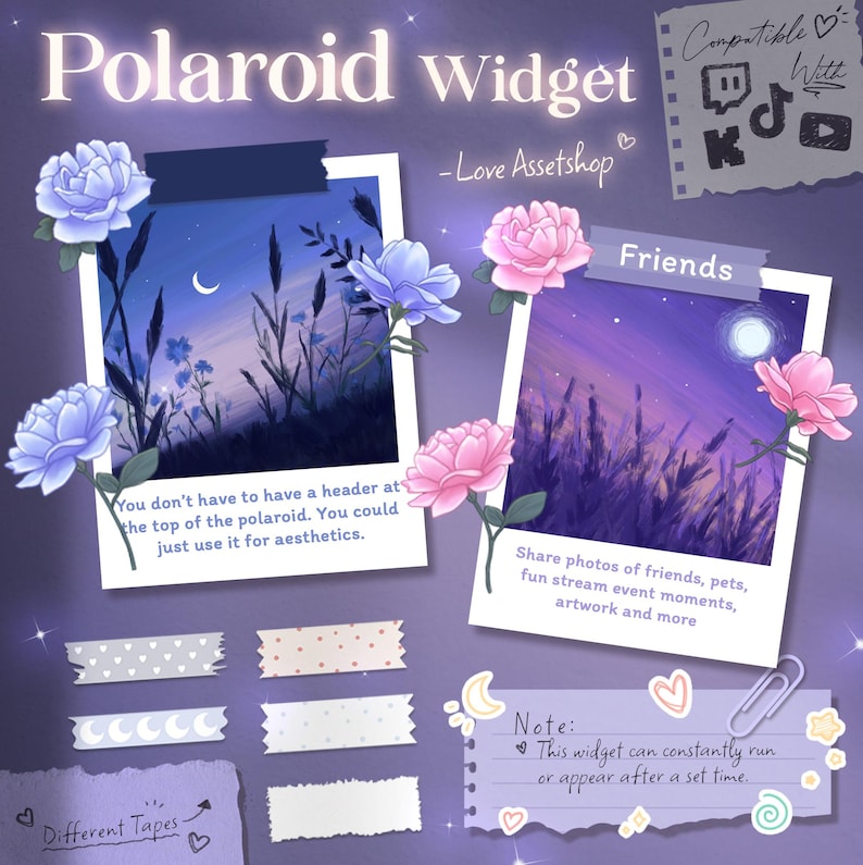 Polaroid Rotator / Popup Alerts— for Twitch Youtube Kick Tiktok | 10x ...