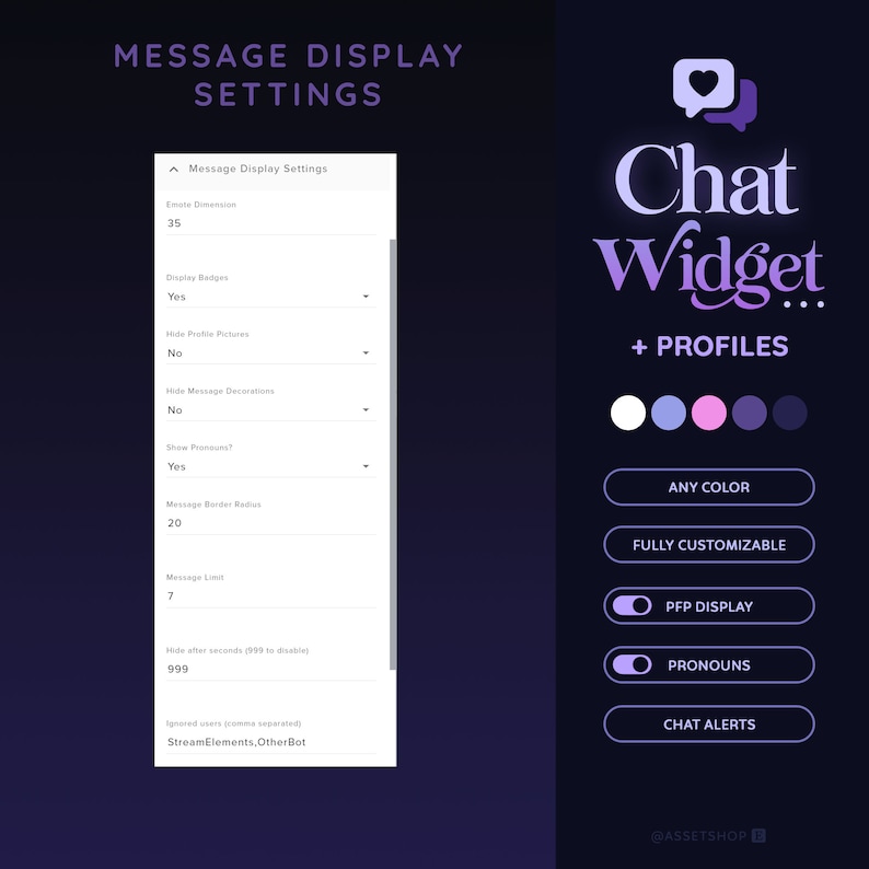 Profile Display Chat Widget - Twitch Stream Chatboxes | Customizable ...