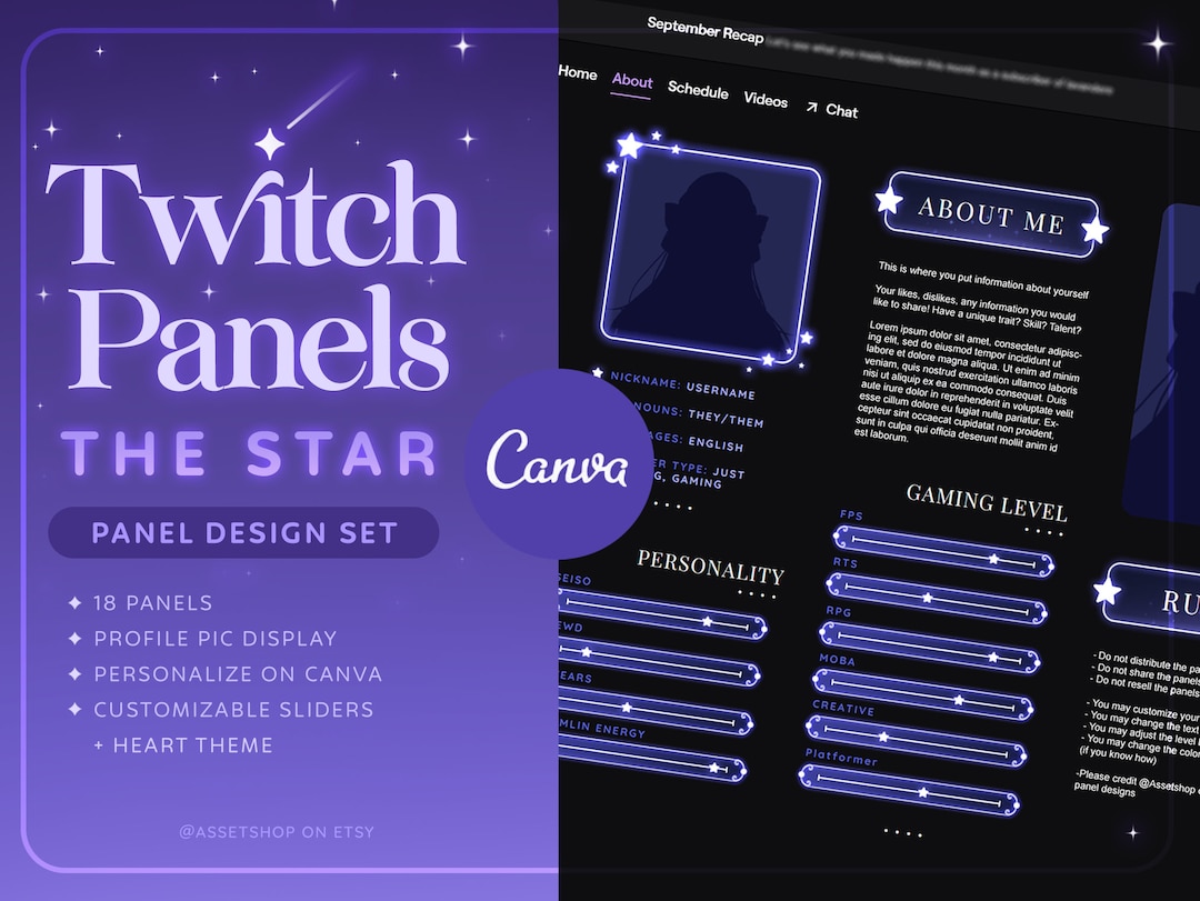Star Twitch Panels | Night Themed Twitch Panels | Star Twitch Panels | Celestial Twitch Panels ...