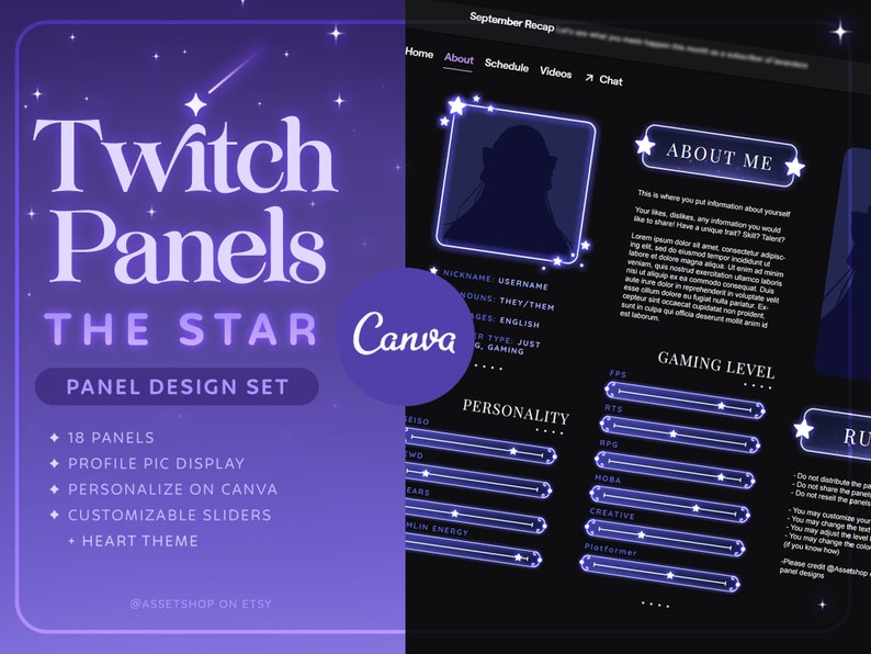 Star Twitch Panels | Night Themed Twitch Panels | Star Twitch Panels ...