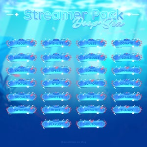 Deep Sea Stream Pack - Ocean Themed Twitch Overlay | Animated Scenes ...