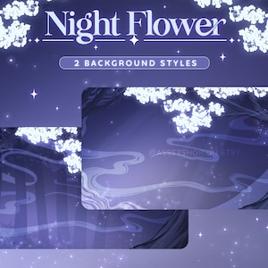 Night Flower - Twitch Streamer Set | Vtuber Overlay | Background ...