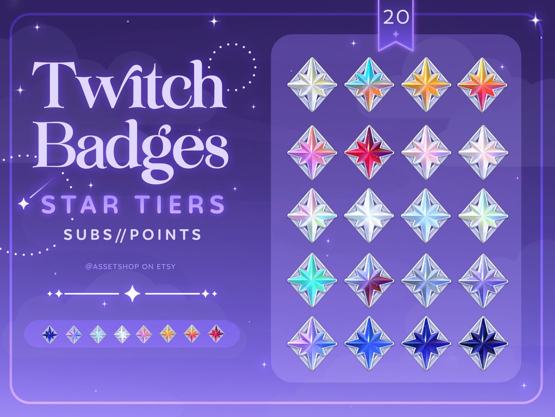 Star Honor Badges | Twitch Sub Badges | Streamer Badges | Discord Role ...