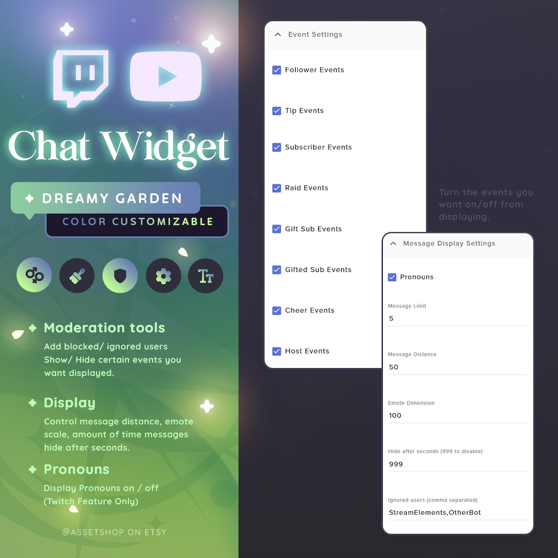Dreamy Garden Chat Widget - Twitch & Youtube Stream | Streamelements ...