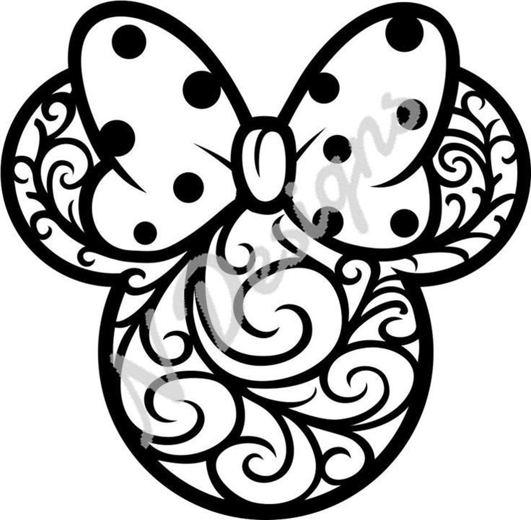 Minnie Mouse Design Head Downloadable Svg Png Jpeg File for Cricut and ...