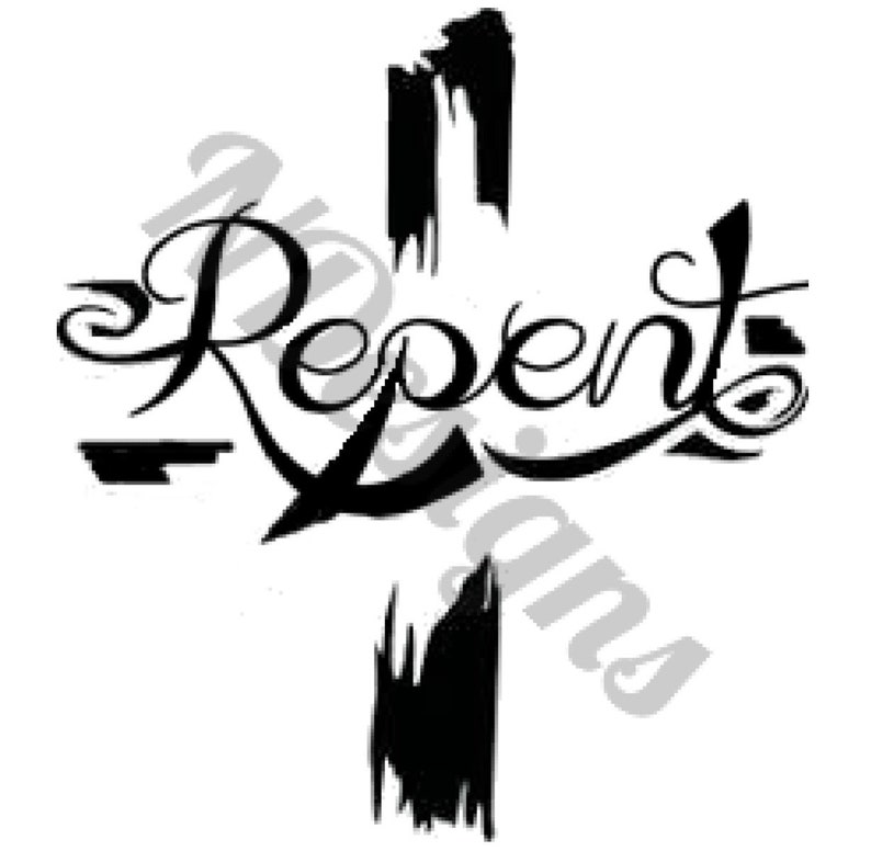 Cross With Repent Downloadable Svg Png Jpeg File 3 in 1 - Etsy