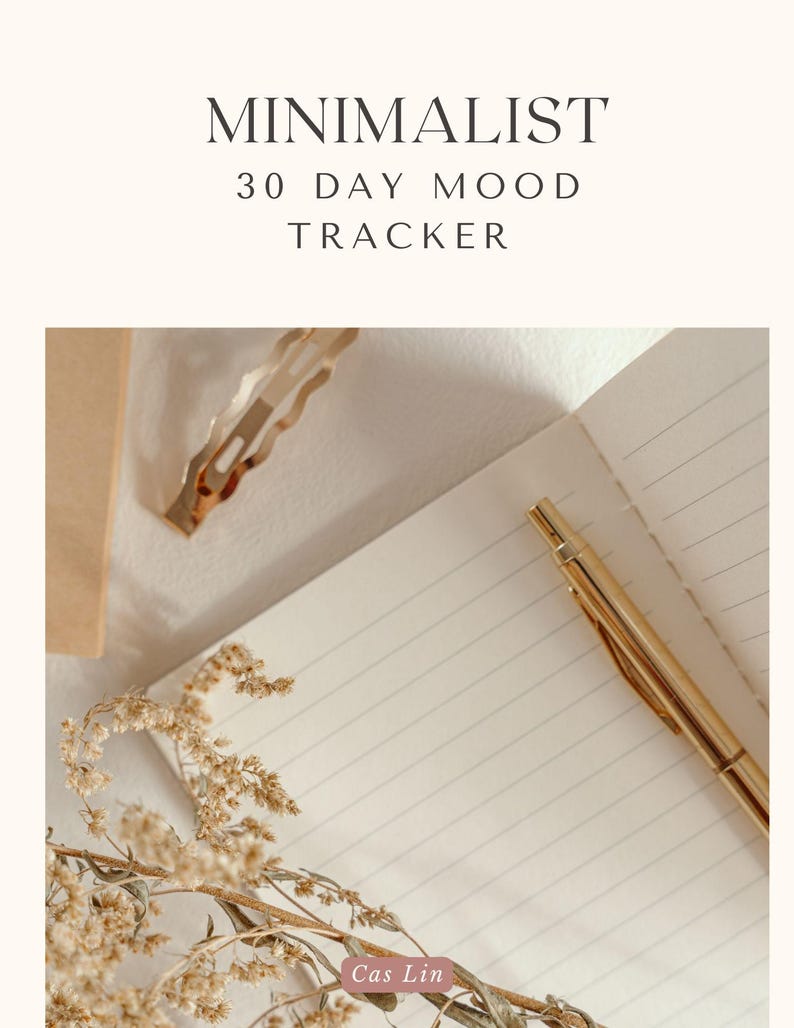 30 Day Mood Tracker Printable Mental Health Journal Self-care Planner ...