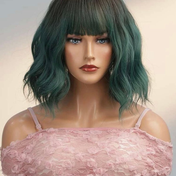 Teal Wig - Etsy