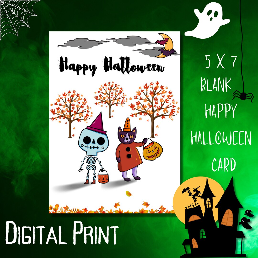 Happy Halloween Card: Printable Greeting Card (digital Print) - Etsy