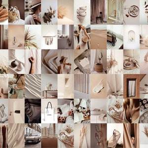 Neutral Cream Beige Wall Collage Kit,boujee Boho Aesthetic Photo ...