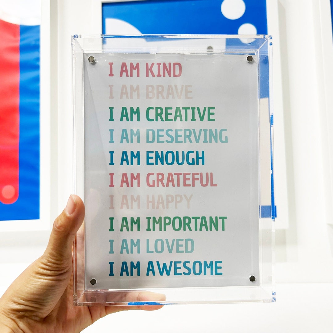 Personalized Self-affirmation Sign,transparent Acrylic Photo Frame,kids ...