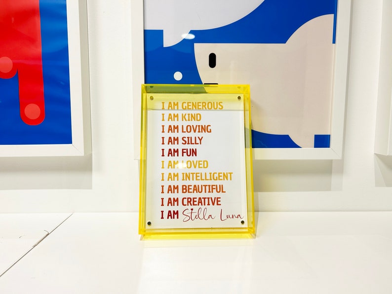 Personalised Affirmations Sign,colorful Acrylic Transparent Photo Frame ...