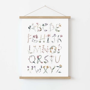 Wild Flower Alphabet Poster,girl's Room Decor,nursery Prints,wild ...