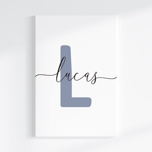 Personalized Canvas Initial Name Prints,new Baby Birth Print,nursery ...