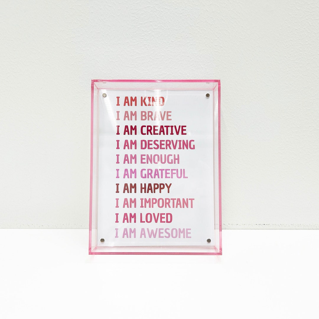 Personalised Affirmations Sign,colorful Acrylic Transparent Photo Frame ...