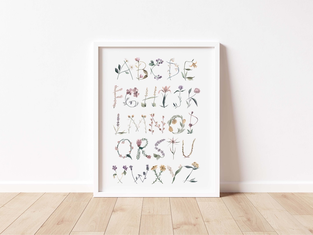 Wild Flower Alphabet Poster,girl's Room Decor,nursery Prints,wild ...