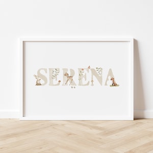 Woodland Animal,personalised Baby Name Sign,baby Nursery Decor,animal ...