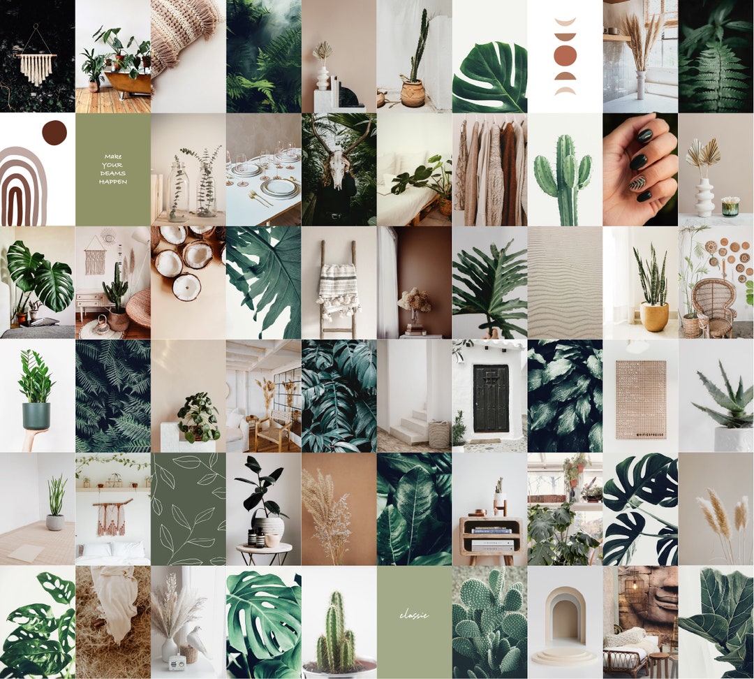 Boho Wall Collage Kit ,botanical BOHO Aesthetic,boho Wall Art,room ...