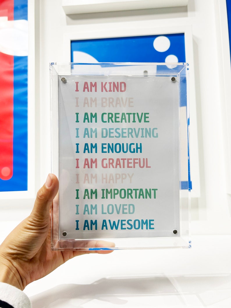 Personalised Affirmations Sign,colorful Acrylic Transparent Photo Frame ...