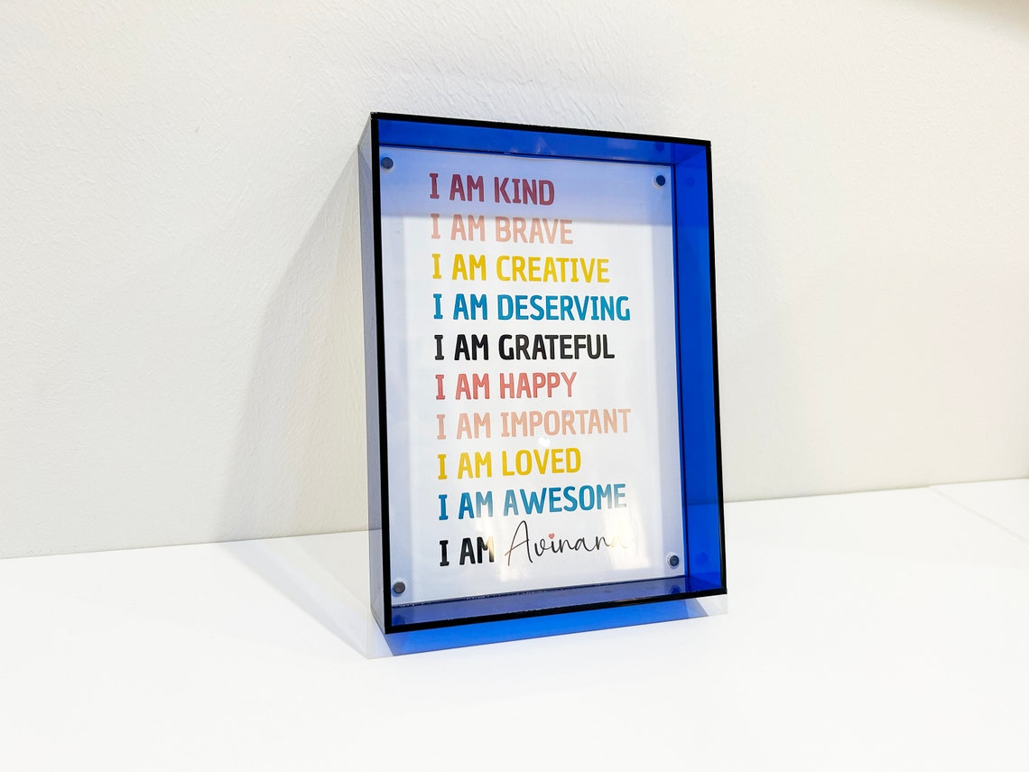 Personalised Affirmations Sign,colorful Acrylic Transparent Photo Frame ...