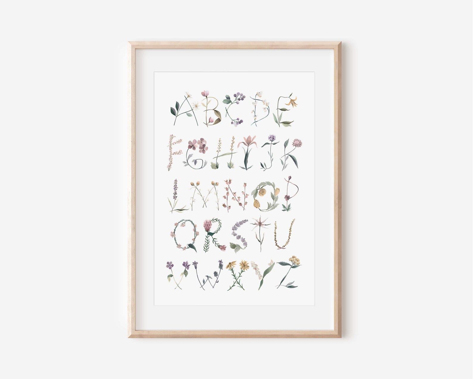 Wild Flower Alphabet Canvas Poster,girl's Room Decor,nursery Prints ...