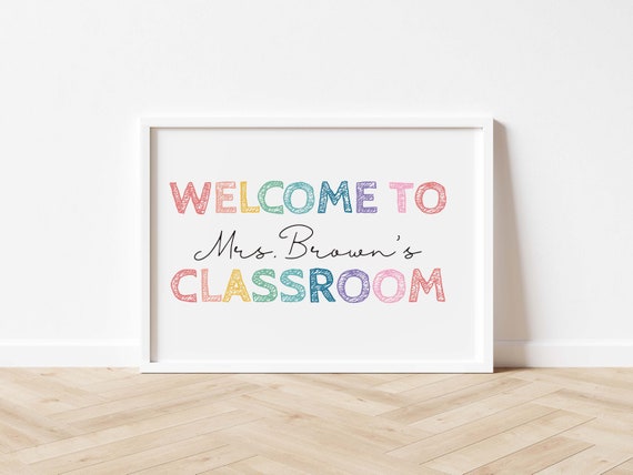 Custom Teacher Name Signclassroom Decorwelcome to Classroom - Etsy