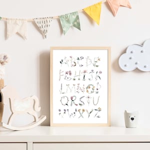 Wild Flower Alphabet Poster,girl's Room Decor,nursery Prints,wild ...