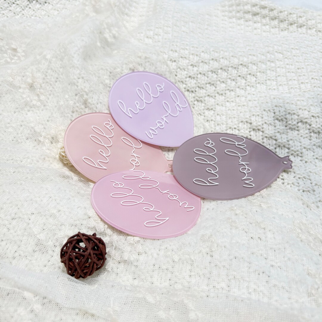 Hello World, Acrylic Balloons, Custom Baby Photo Props, Month-old Cards ...